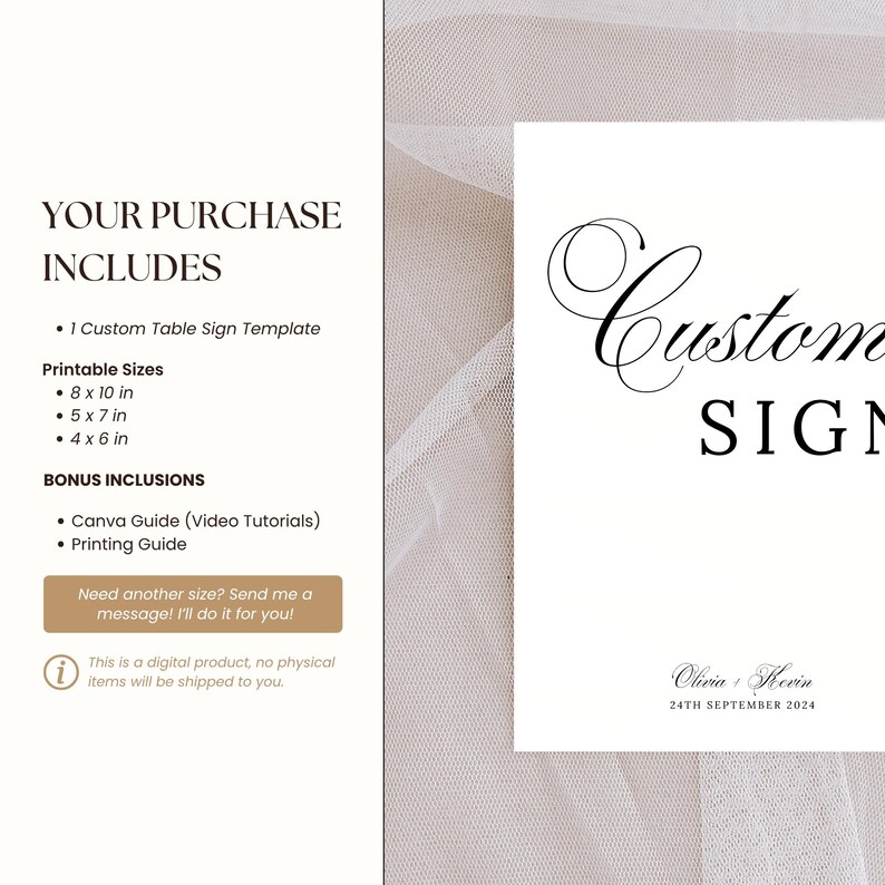 Custom Wedding Sign Template, Personalized Wedding Signage, Editable ...