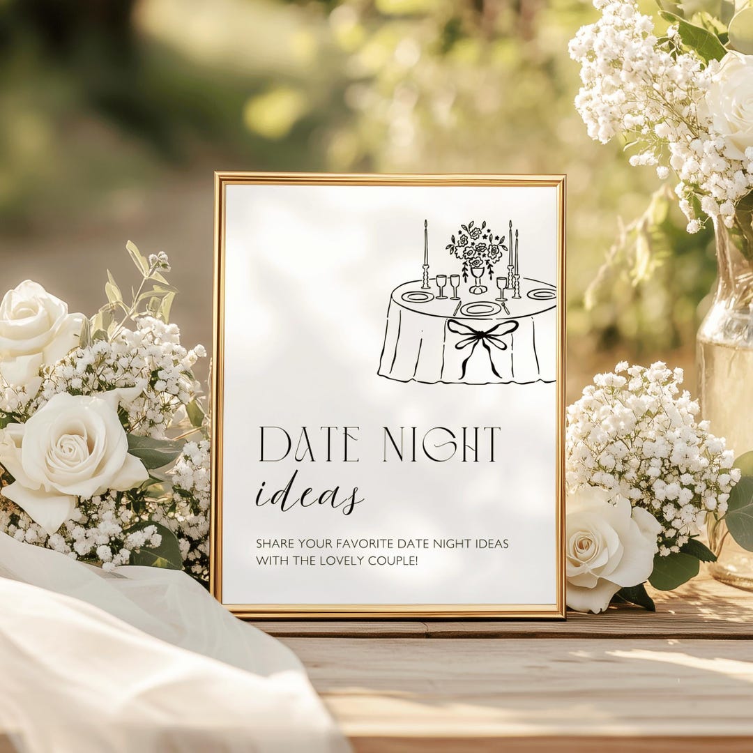 Minimalist Date Night Ideas Sign Template Modern Date Night Ideas ...