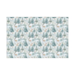 Whimsical Reindeer Forest Gift Wrap Holiday Gift Wrap Satin Wrapping ...