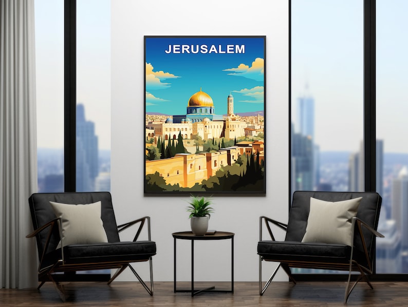 Jerusalem Israel Art Print, Jerusalem Israel Illustration, Jerusalem ...