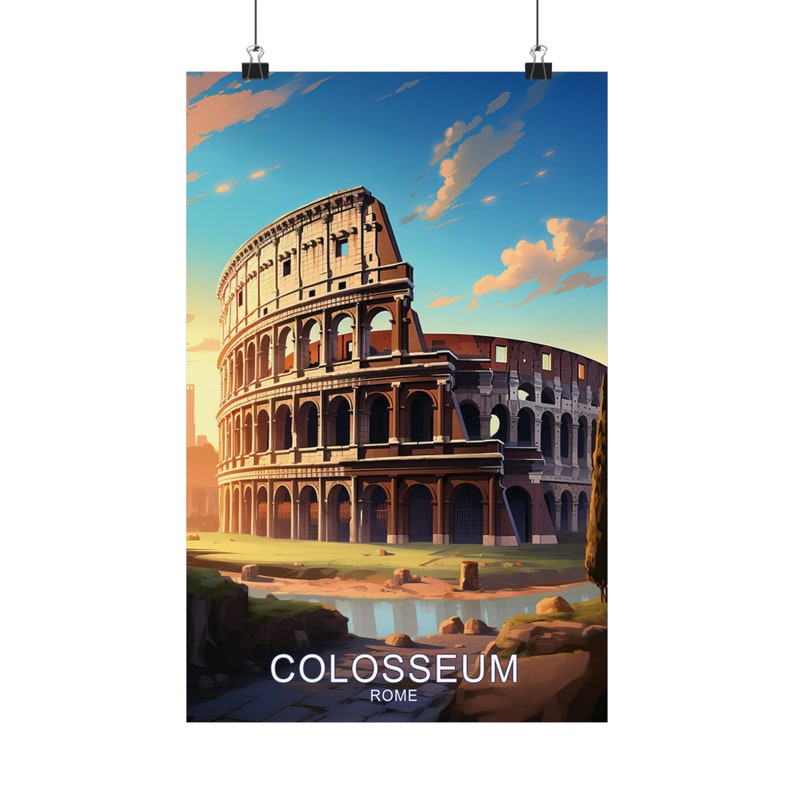 Colosseum Rome Art Print, Colosseum Rome Illustration, Colosseum Rome ...