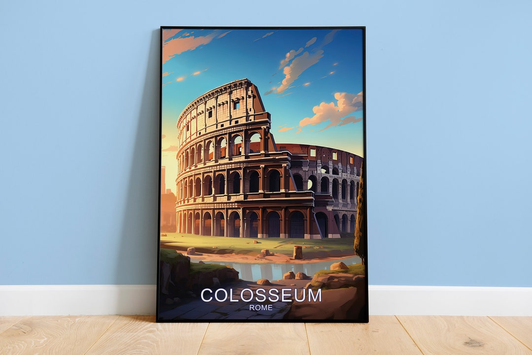 Colosseum Rome Art Print, Colosseum Rome Illustration, Colosseum Rome ...