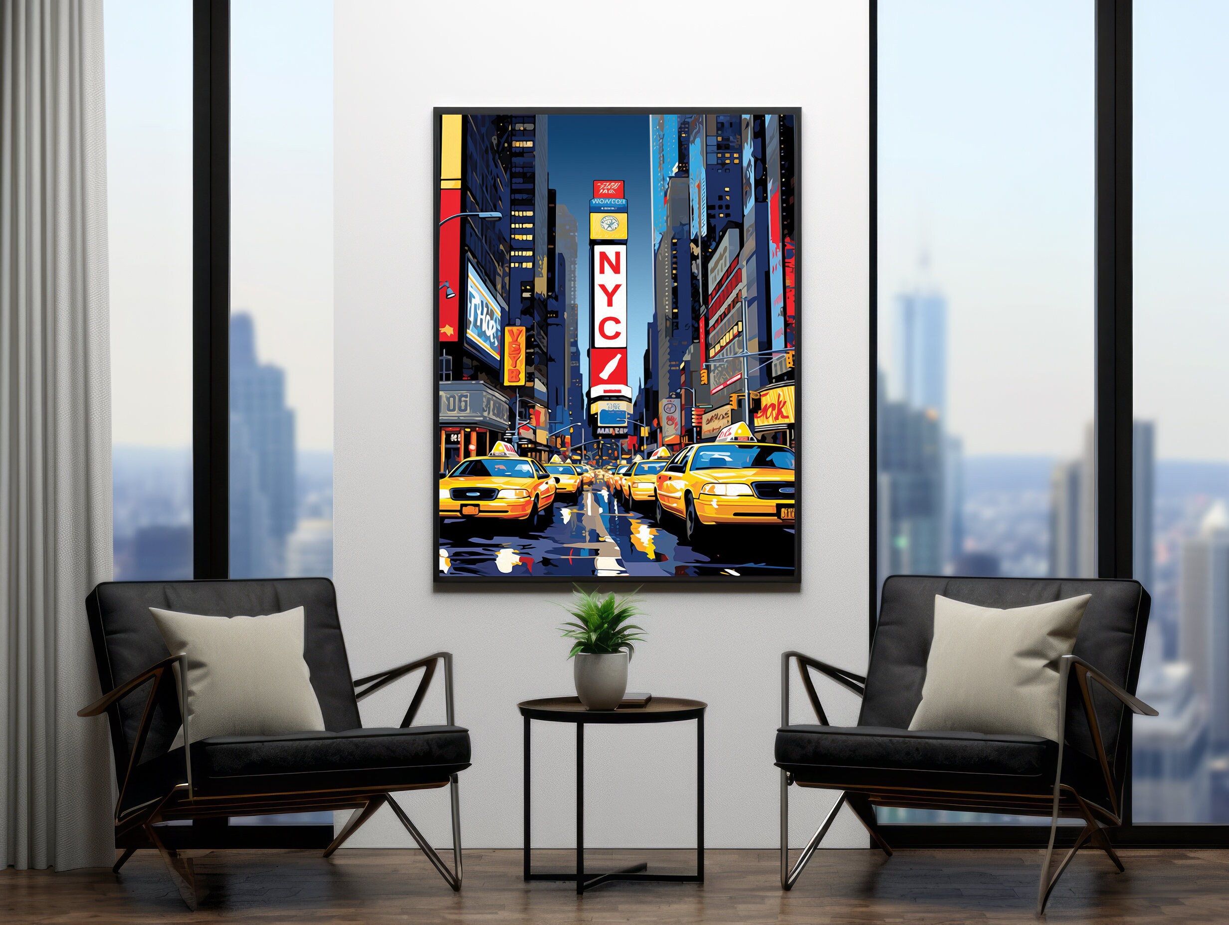 Times Square NY Art Print, Times Square NY Illustration, Times Square ...