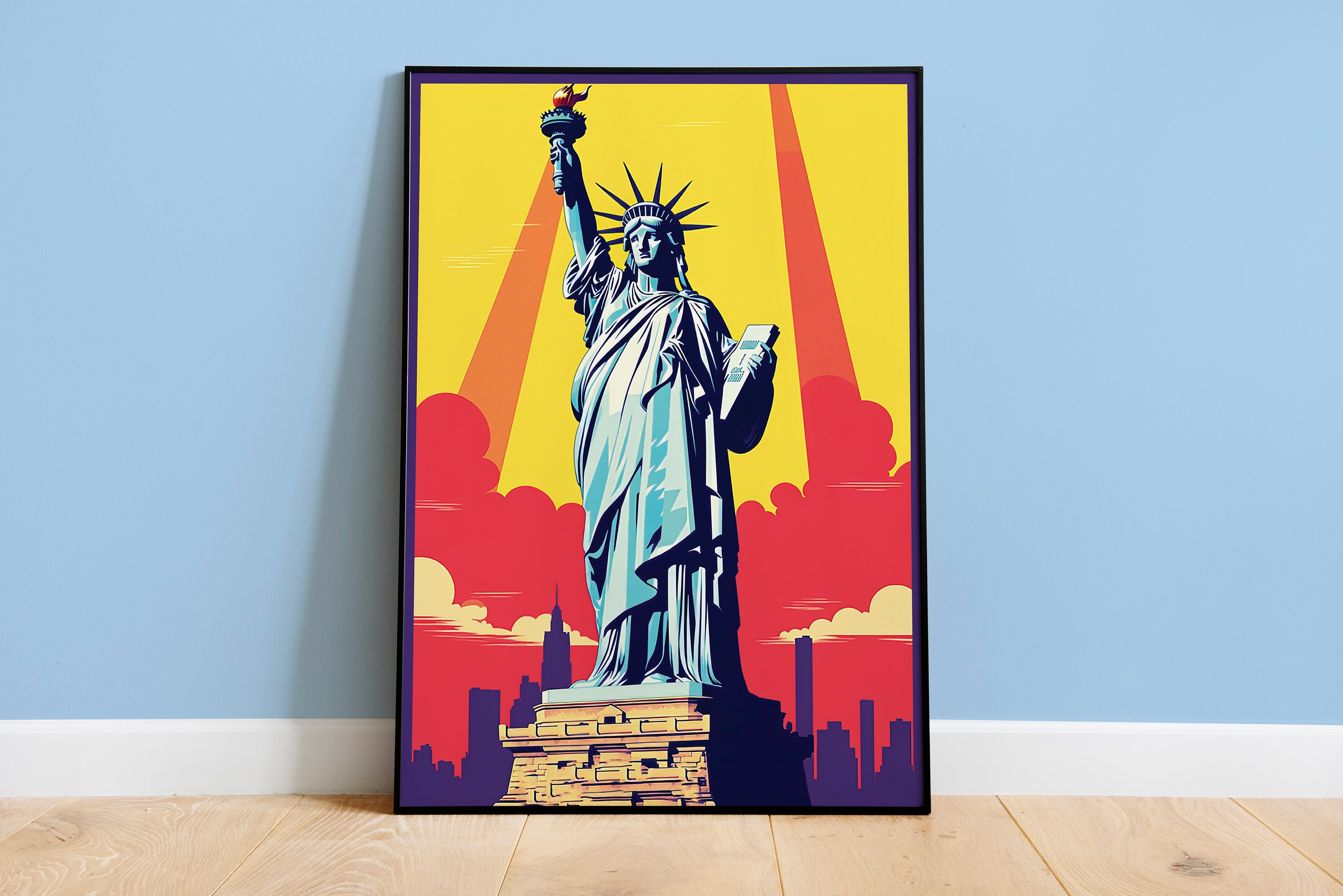 Statue of Liberty Art Print, Statue of Liberty Illustration, Statue of ...