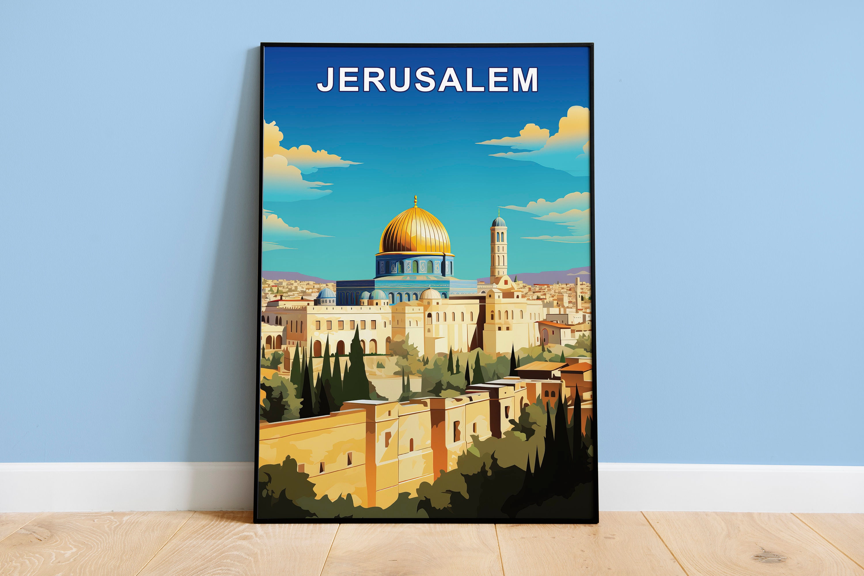Jerusalem Israel Art Print, Jerusalem Israel Illustration, Jerusalem ...