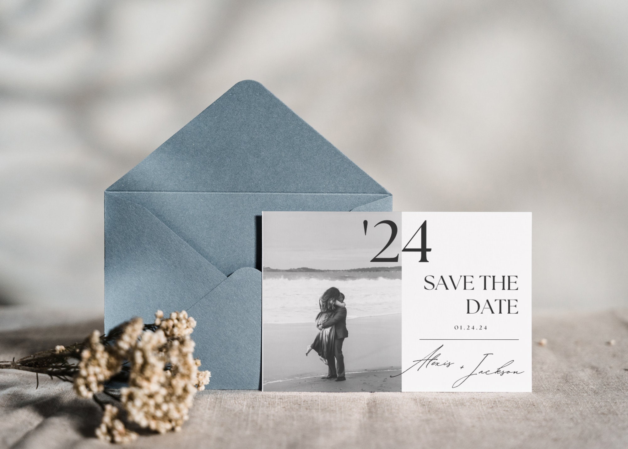 Simple Chic Wedding Save the Date Invitation Instant Download Template ...
