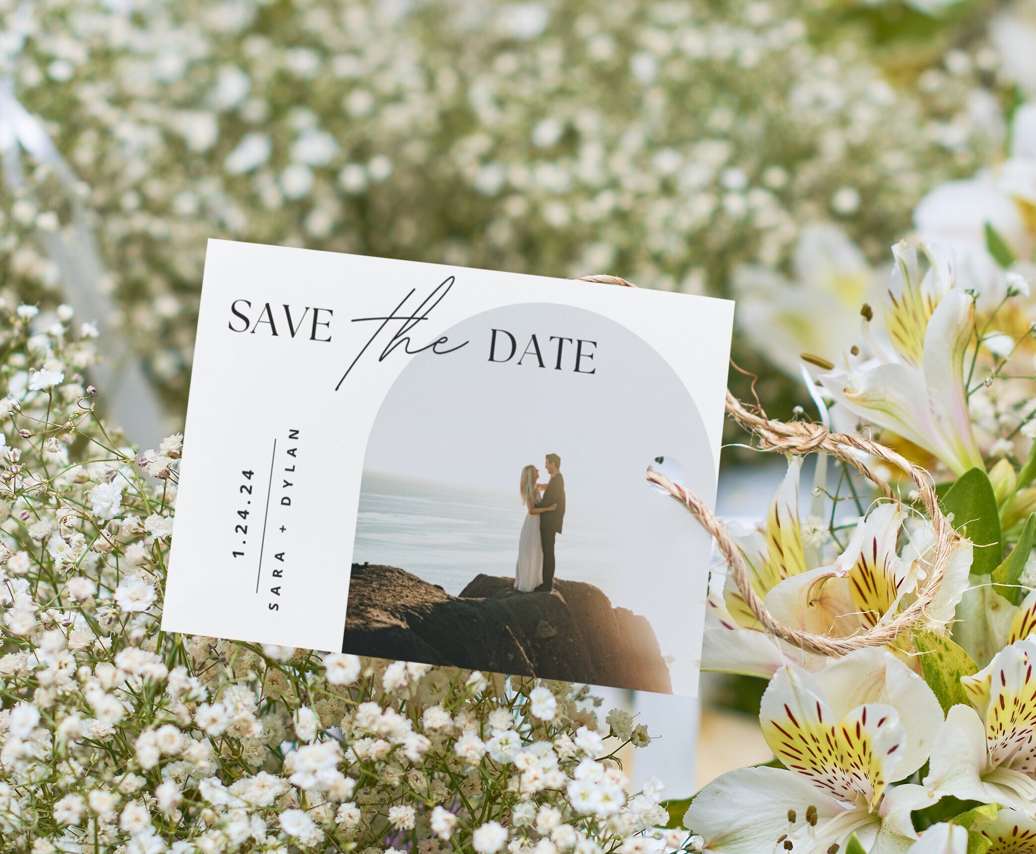 Chic Modern Minimalist Save the Date Wedding Invitation Instant ...