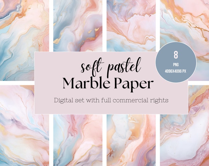 Soft Pastel Marble Digital Paper | Alcohol Ink Digital Paper | Digital ...