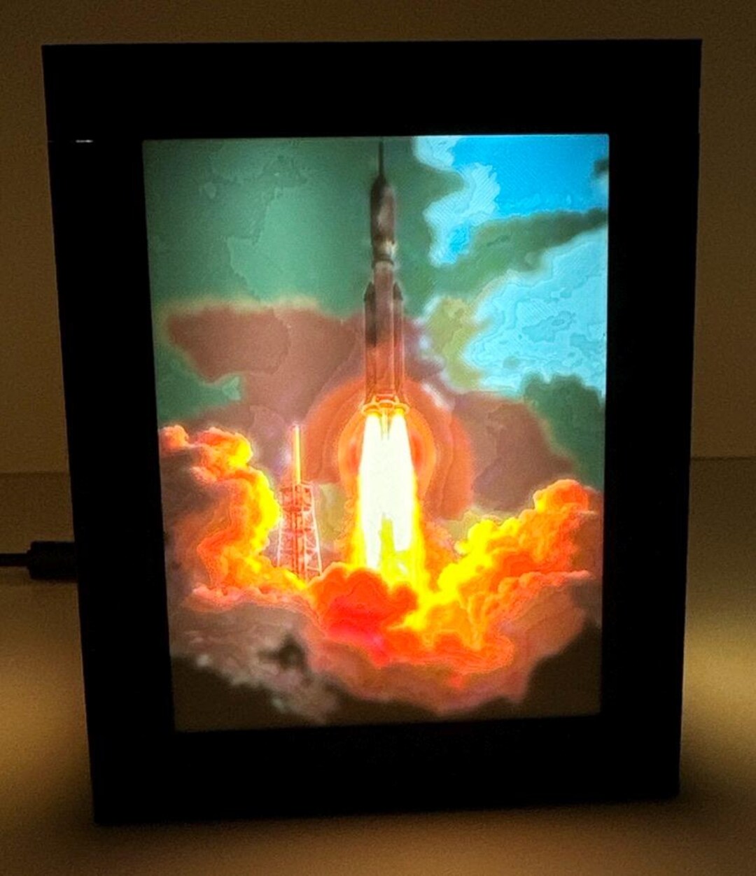 3D Printed Lithophane Panel Set: Space Rocket Glow Box - Auraframe ...
