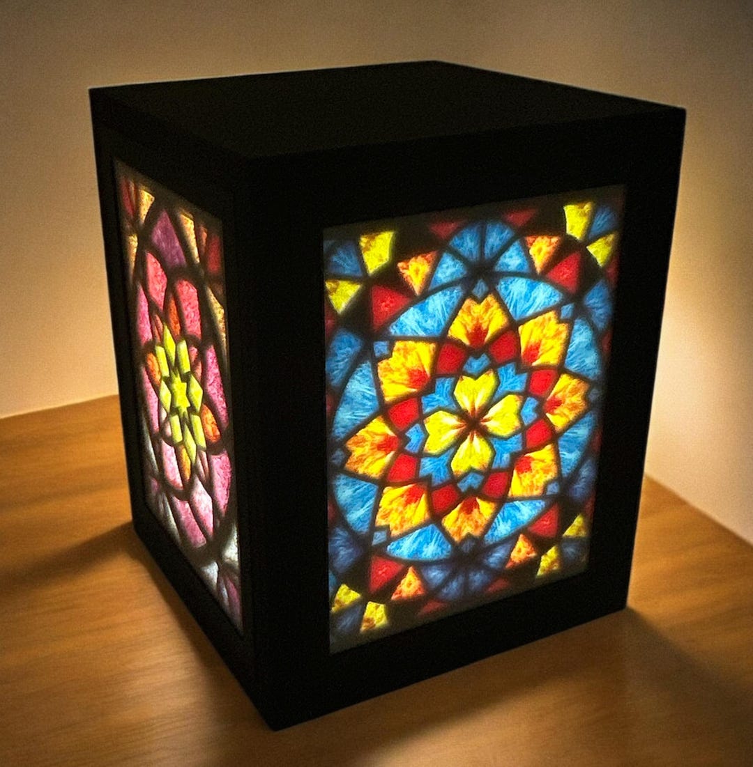 Auraframe Cube: LED Stained Glass Light Box With Swappable Panels - Etsy