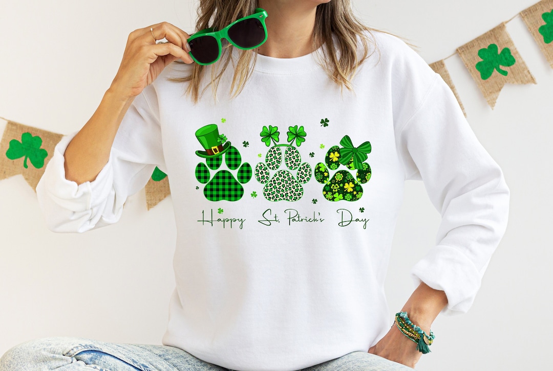 Happy St. Pawtrick's Day Dog Paw Shirt,st Patrick's Day Paws Shirt,dog ...