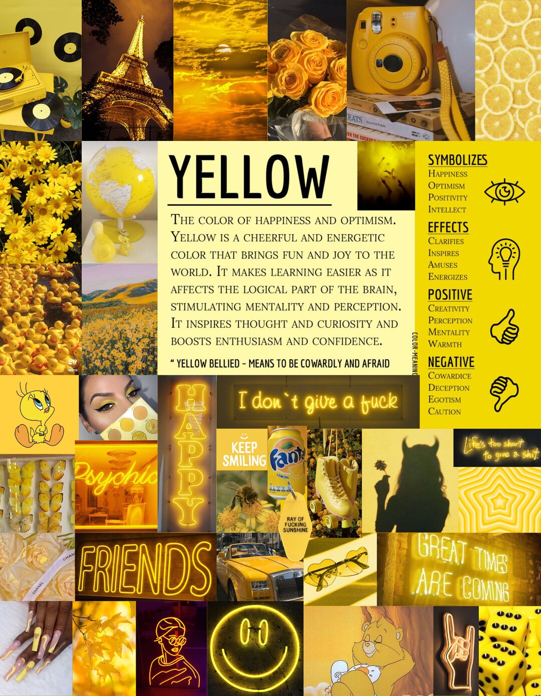 Yellow Aesthetic PNG Download/wallpaper/poster/ Printable - Etsy