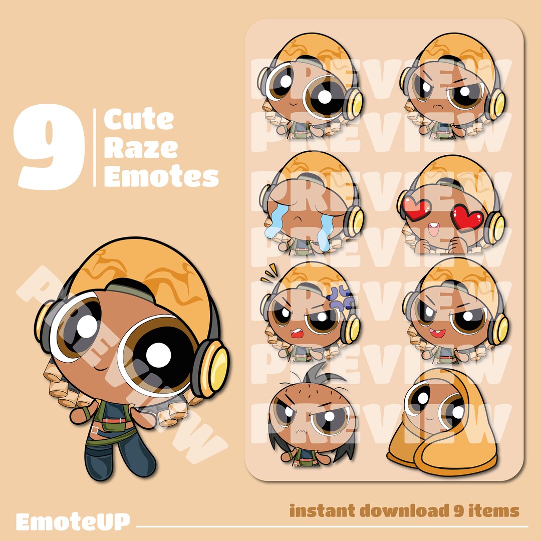 Cute Raze Valorant Sticker Emotes Perfect for Twitch - Etsy
