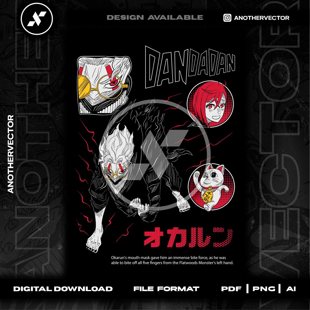 ANIME VECTOR Dan Da Dan Okurun Demon - Etsy