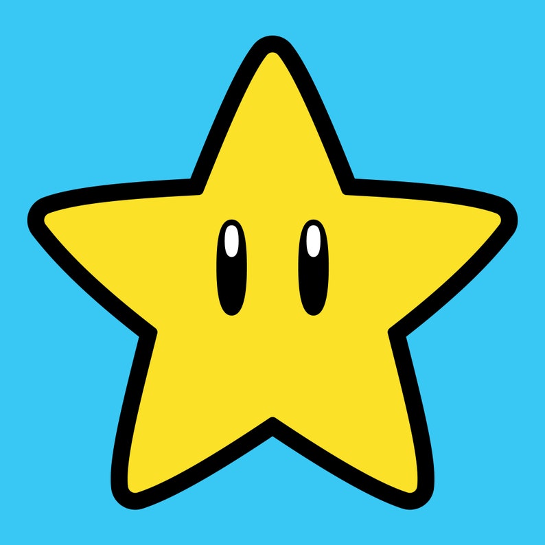 Super Mario Star // Instant Download SVG PNG. Vector Art. Cricut File ...