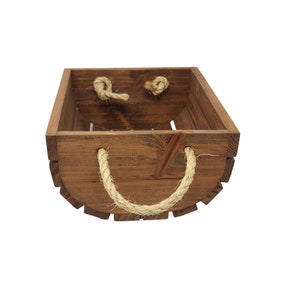 Wood Cedar Basket Rope Handle Decorative Storage Towels Laundry Fruit ...