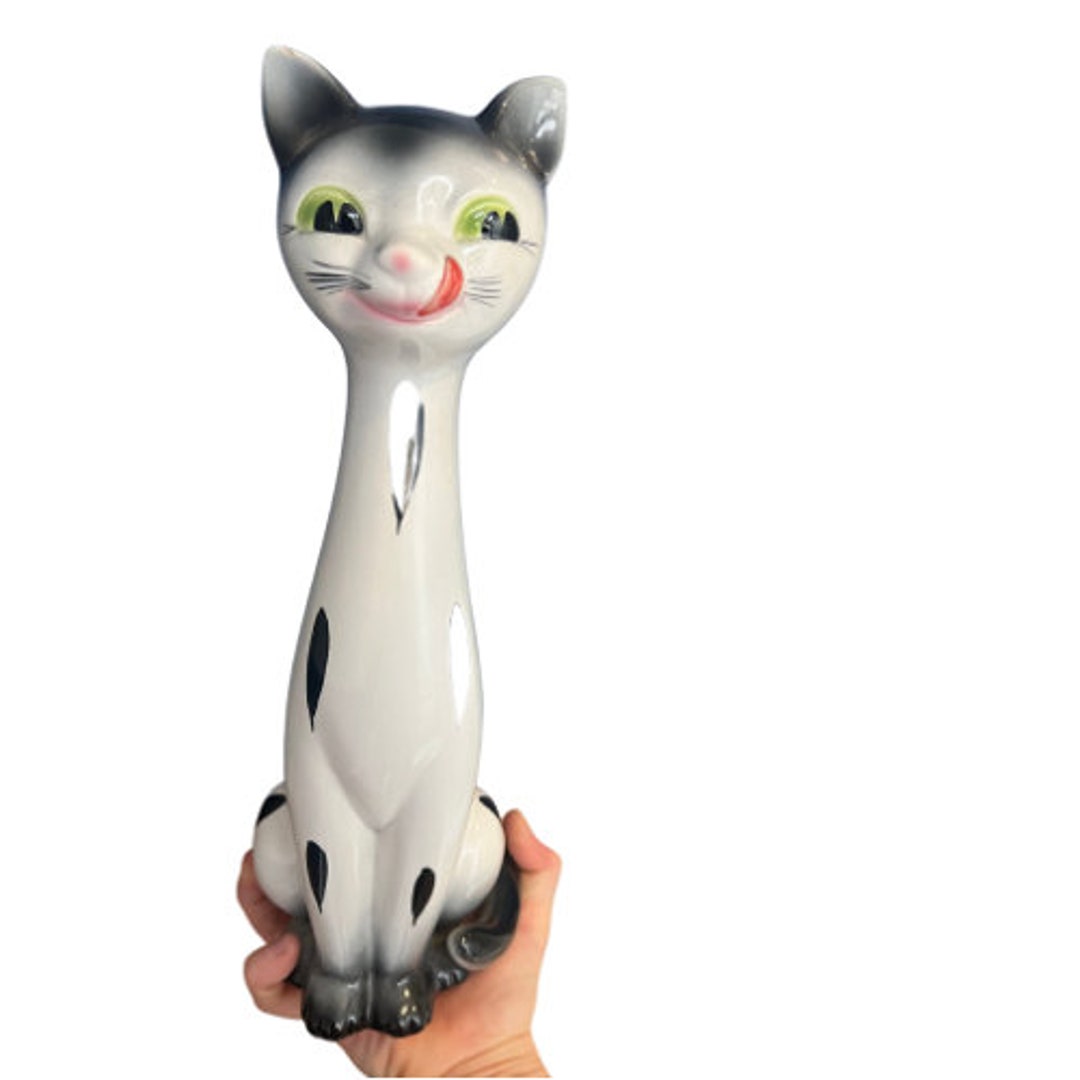 Retro/kitch Vintage Italian Ceramic Long Neck Cat - Etsy