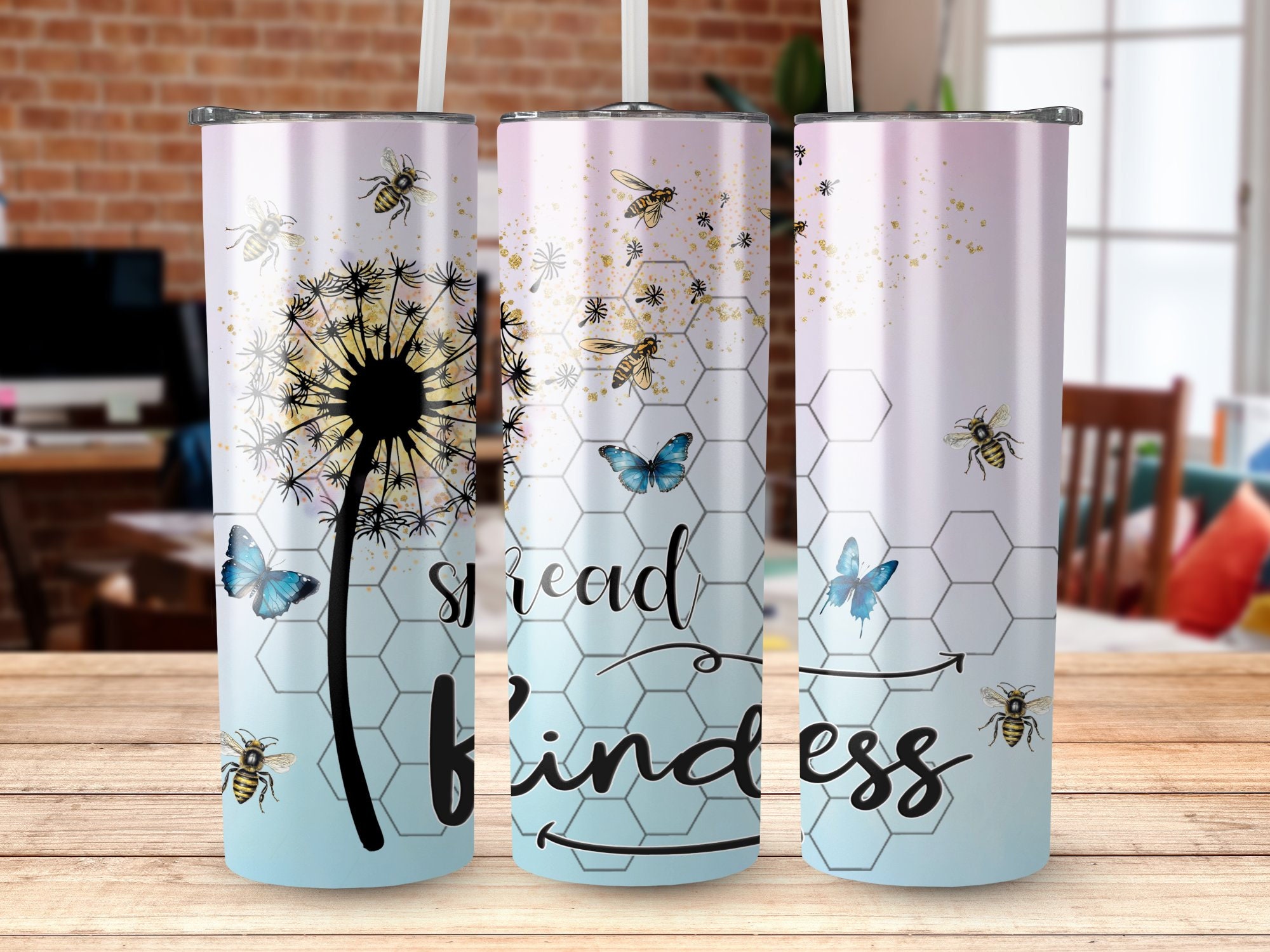 20oz Skinny Tumbler Spread Kindness Sublimation Design Templates ...