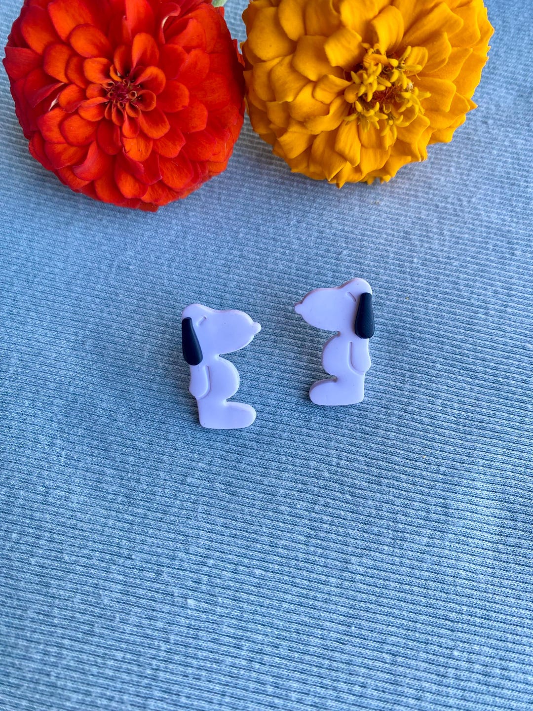 Snoopy Handmade Polymer Clay Earrings, Snoopy Studs Handmade Earrings ...