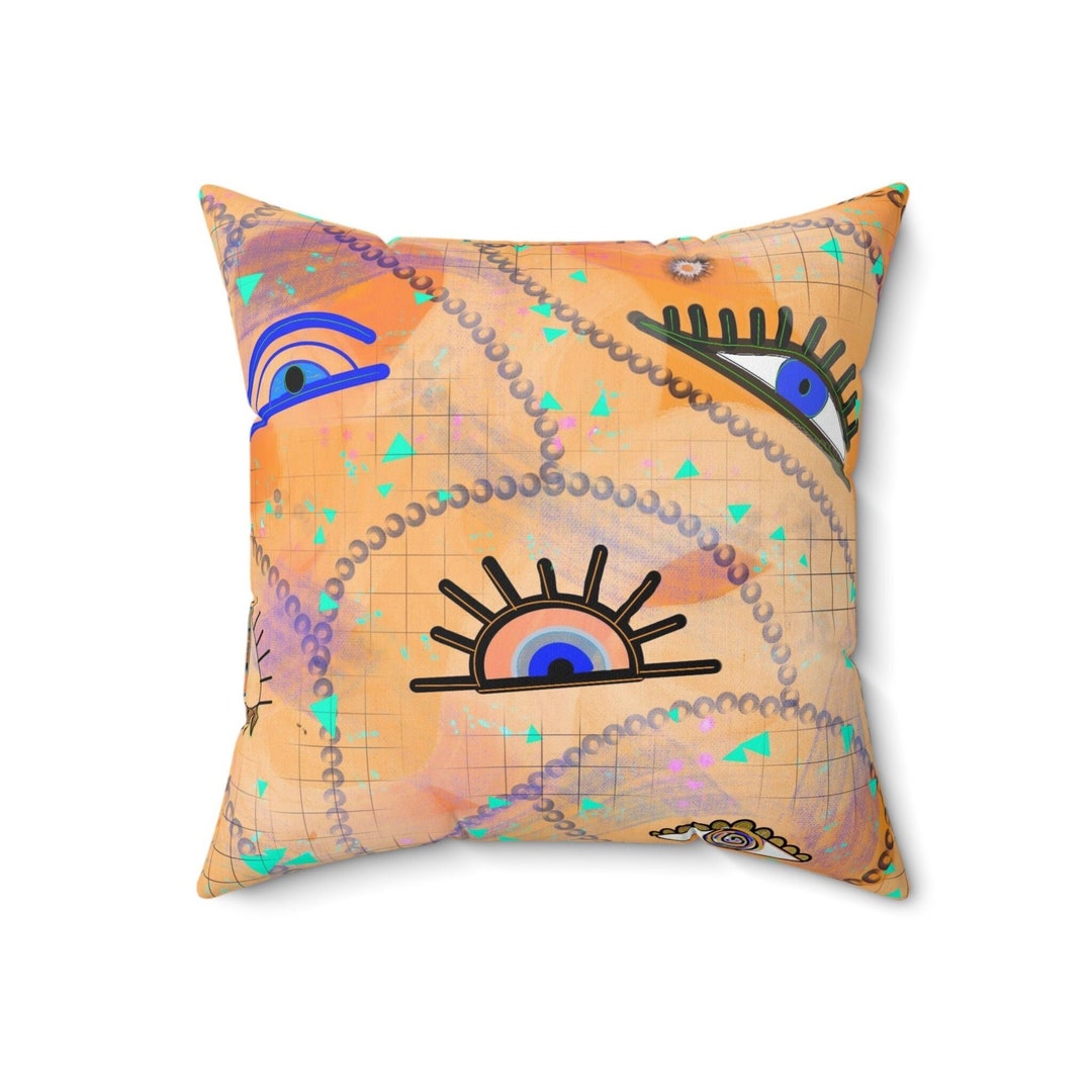 Eye See You Blue Eyes of Protection Square Pillow - Etsy
