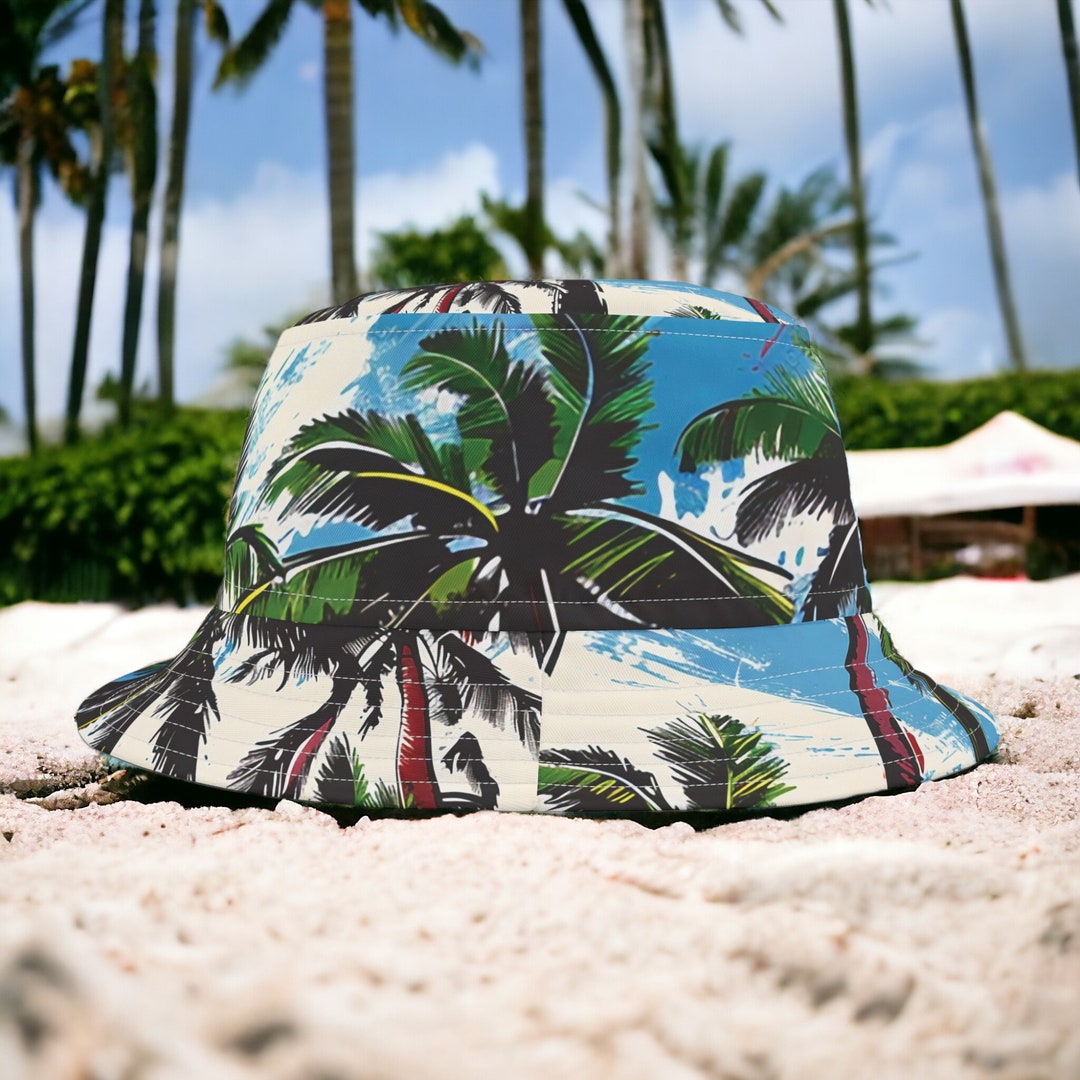 Beach Party Bucket Hat Pop Art Tropical Bucket Hat, Unisex Summer Hat ...