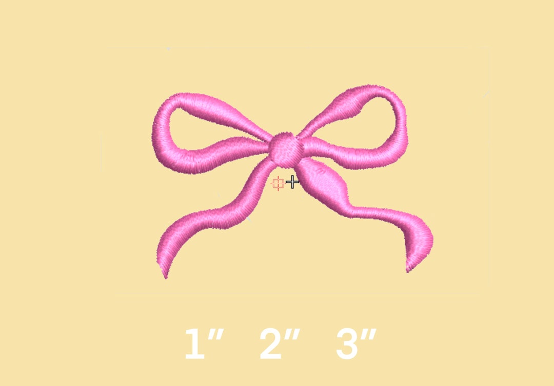 Pink Bow Cute Mini Embroidery Design - Machine Embroidery- Instant ...