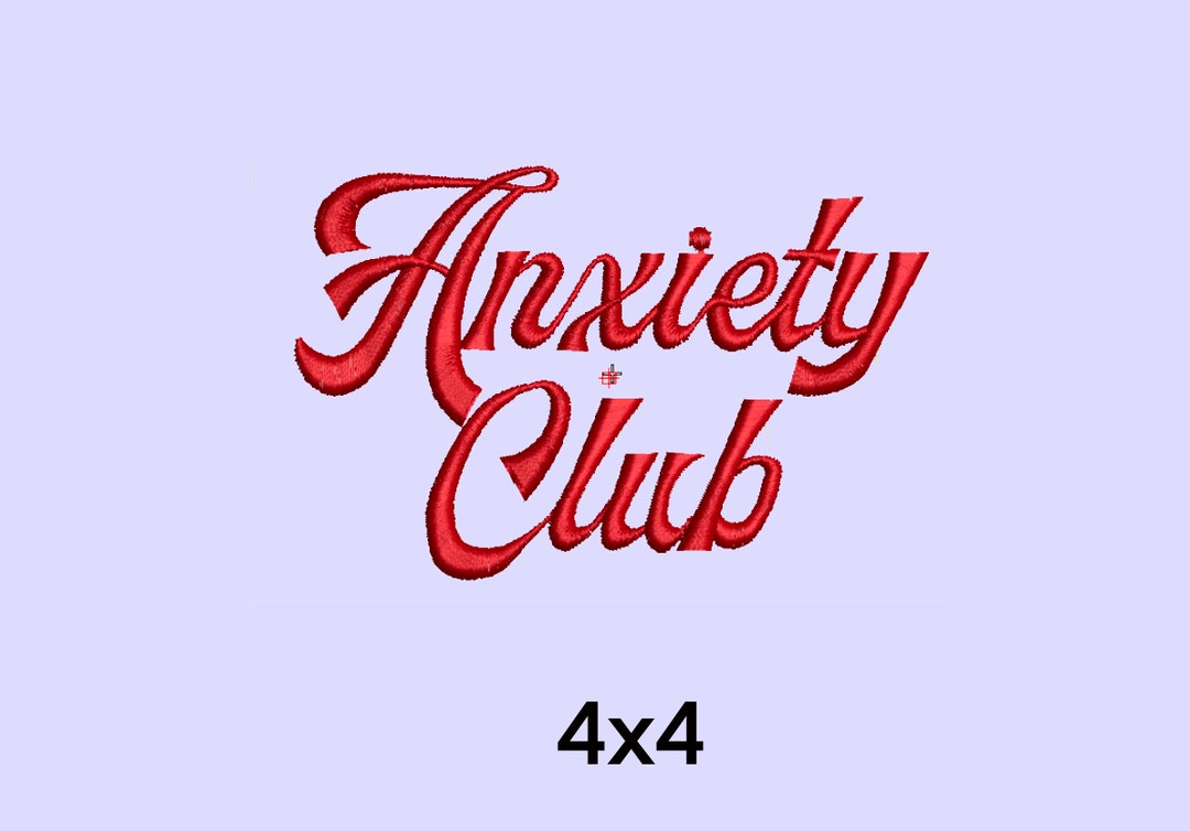 Anxiety Club Embroidery Design – Digital Machine Embroidery File for ...
