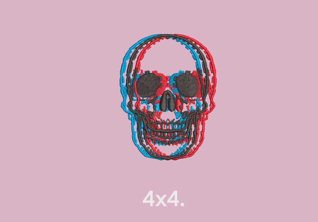 3D Skull Embroidery Design | Trippy Skull Machine Embroidery File ...