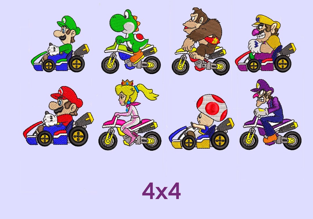 Bundle Mario Friends Cars - Digital Embroidery Files Instant Download ...