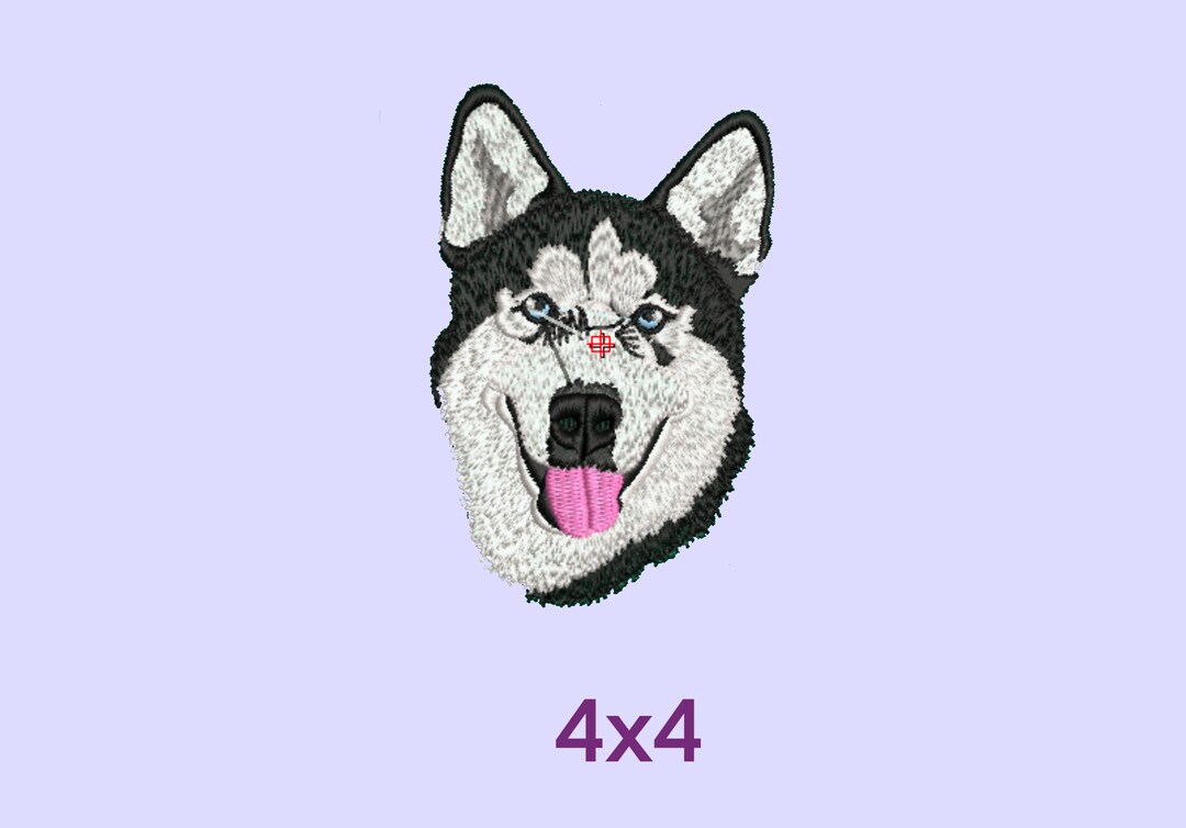 Siberian Husky Dog Realistic Embroidery Design - Machine Embroidery ...