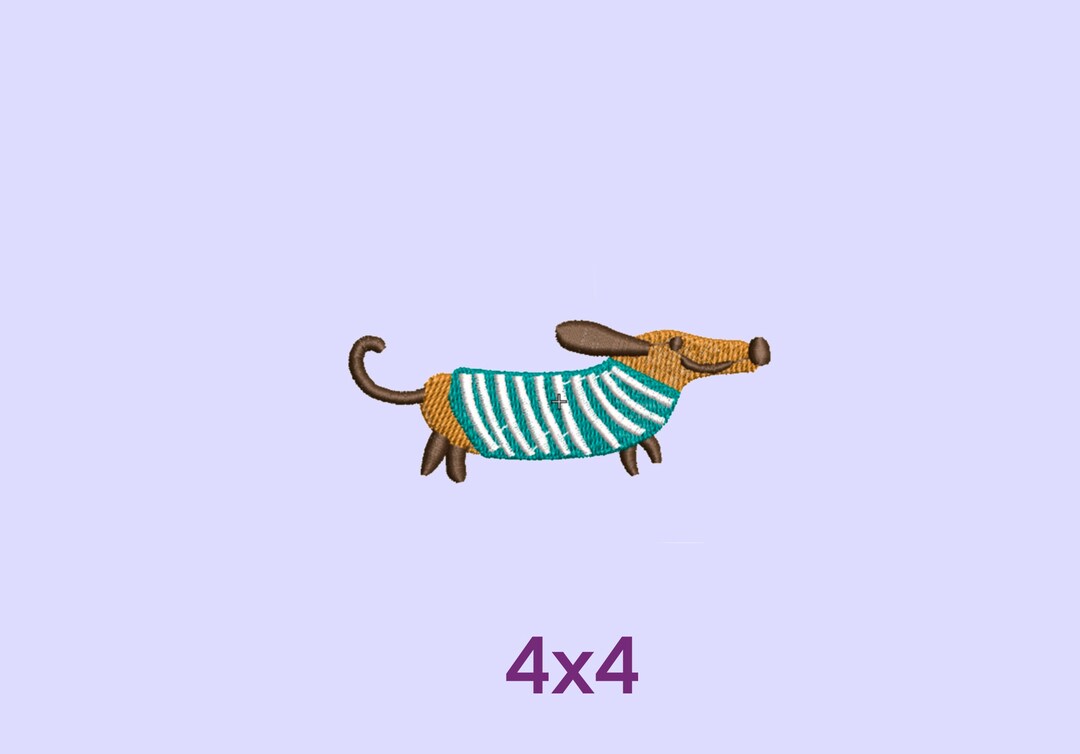 Dog Dachshund Cute Little- Embroidery Design - Machine Embroidery ...