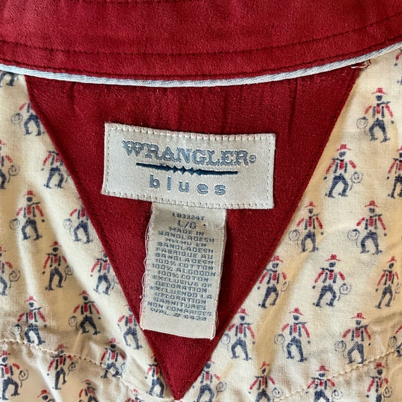 Vintage 1990s Wrangler Blues Cream Button Up Cowboy P… - Gem
