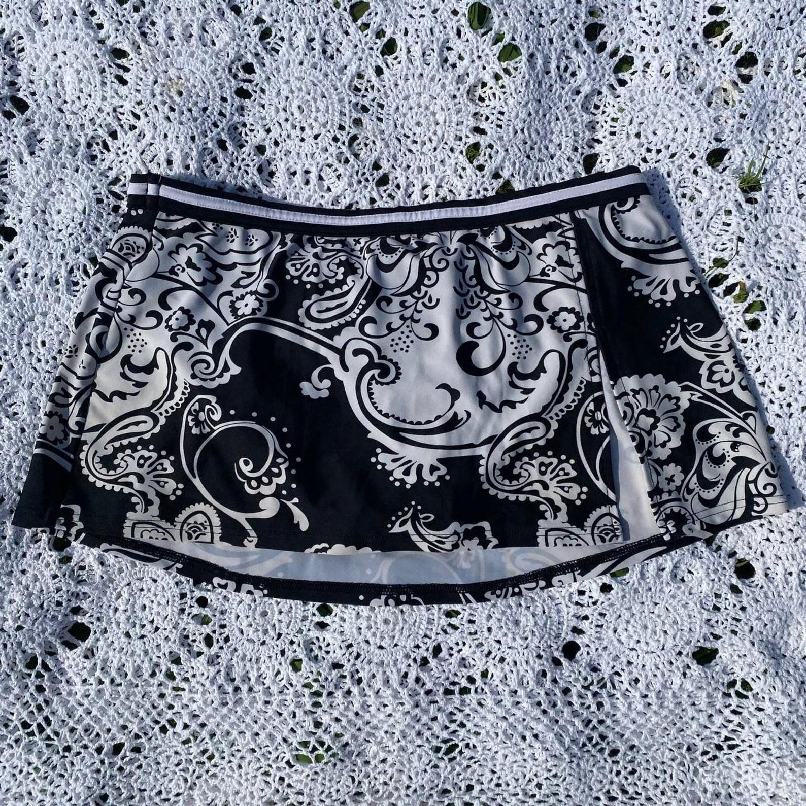 Vintage 90s Swim Skirt Retro Coquette Boho Summer Beach Swimsuit - Etsy