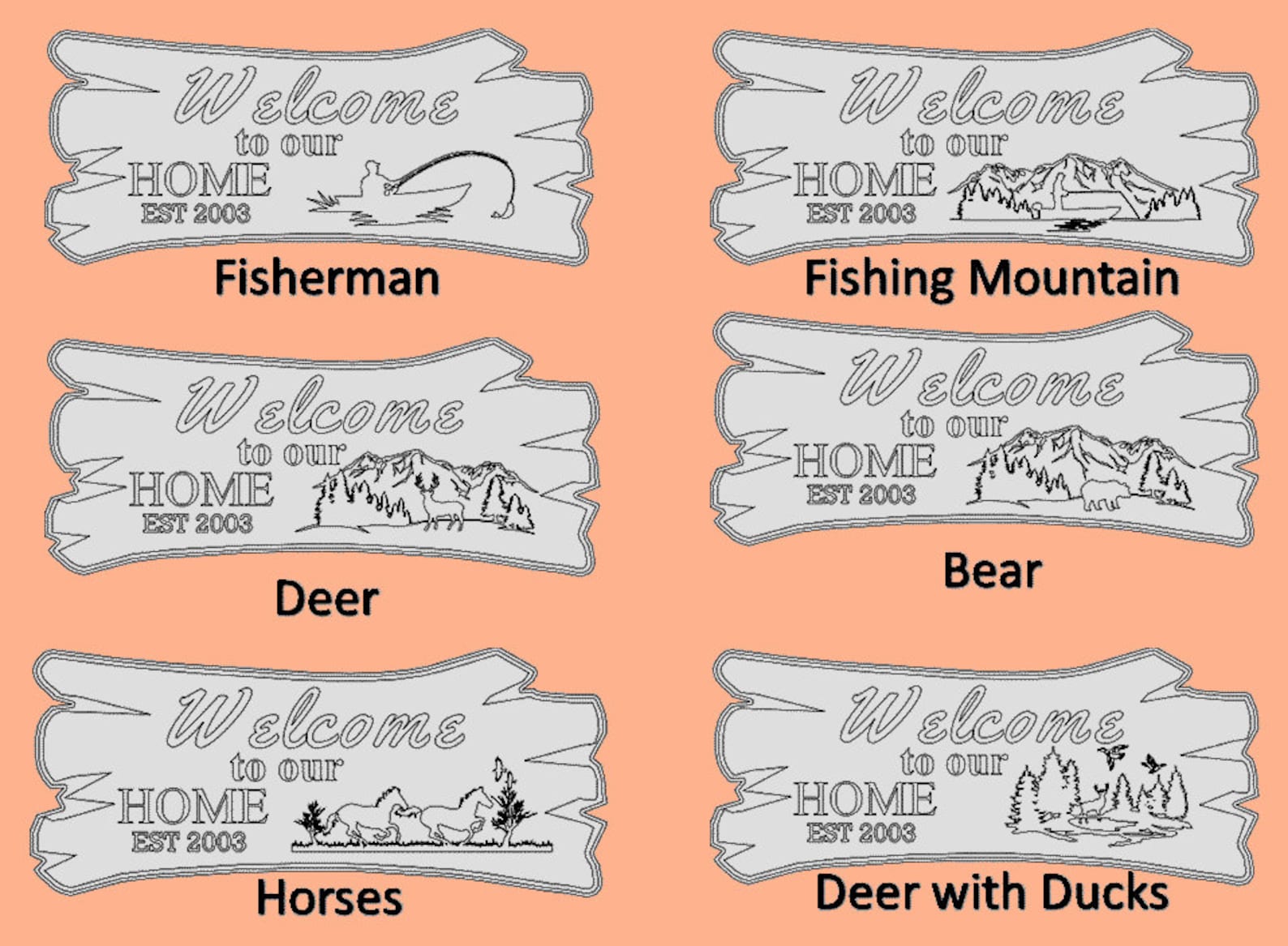 Personalized Wood Log Carved Sign, Welcome to Our Home, Family Name ...