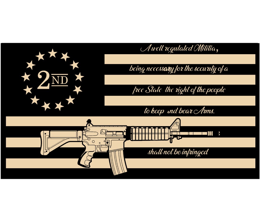 Patriotic 2nd Amendment Flag: Rustic Carved Wood, AR15 Design ...