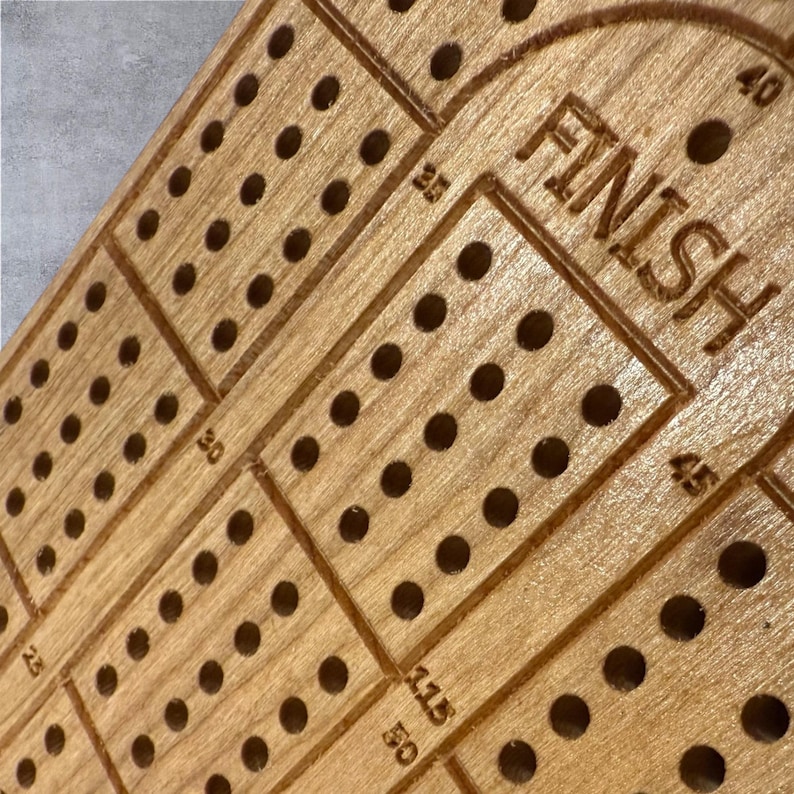 Personalized Cherry Cribbage Board, Integrated Peg Storage, 9 Metal ...