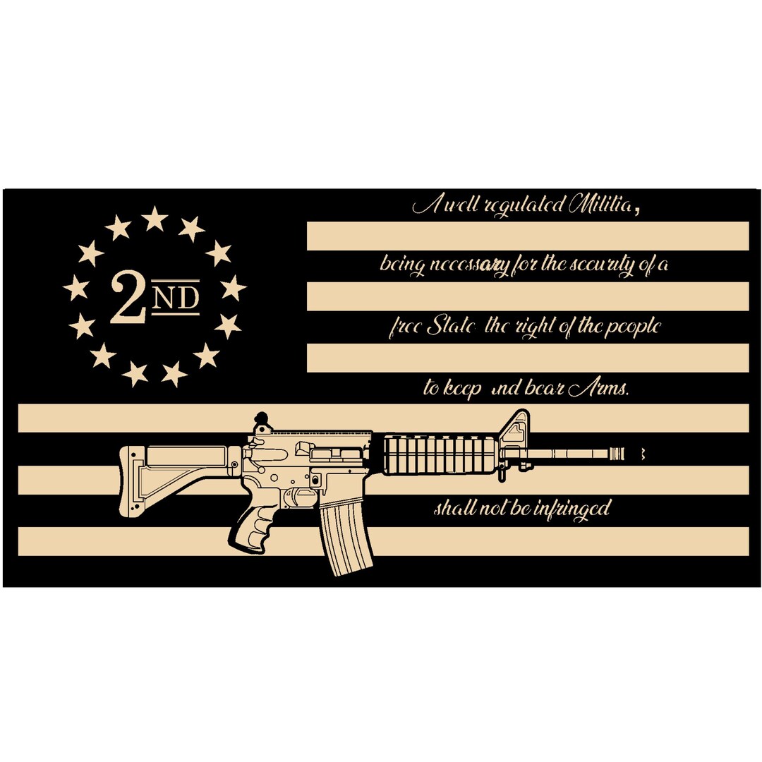 Patriotic 2nd Amendment Flag: Rustic Carved Wood, AR15 Design ...