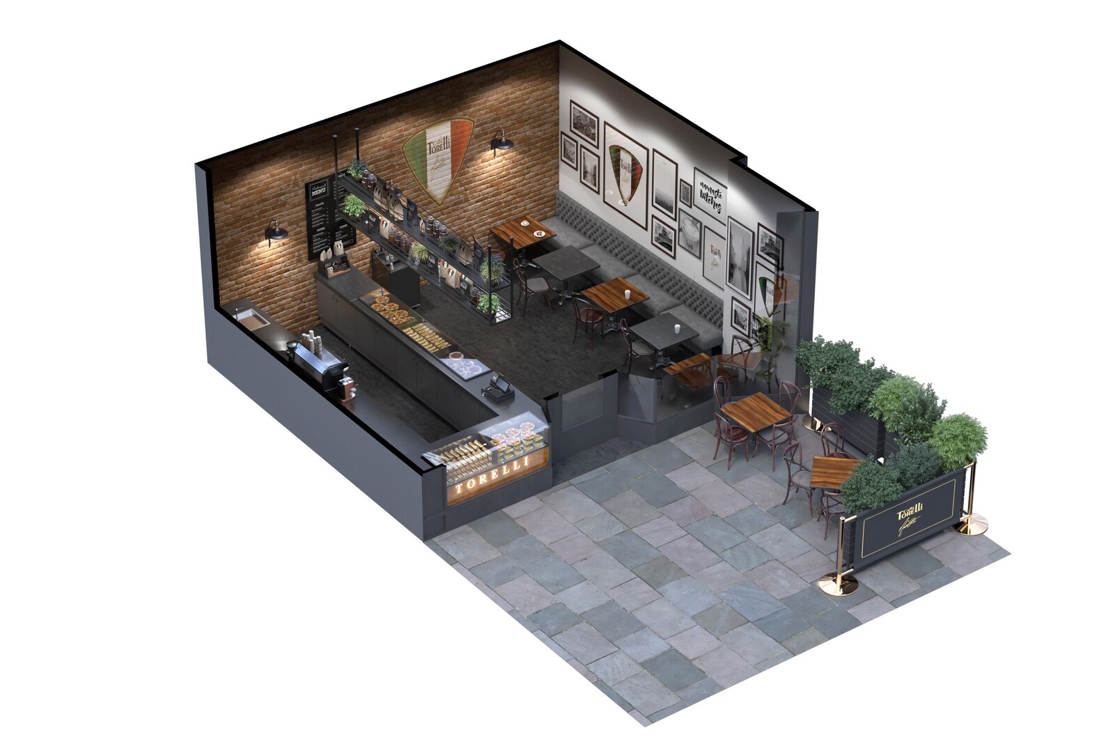 3D External Renders Café Renders, 3D Site Map, 2d Plan Create From ...