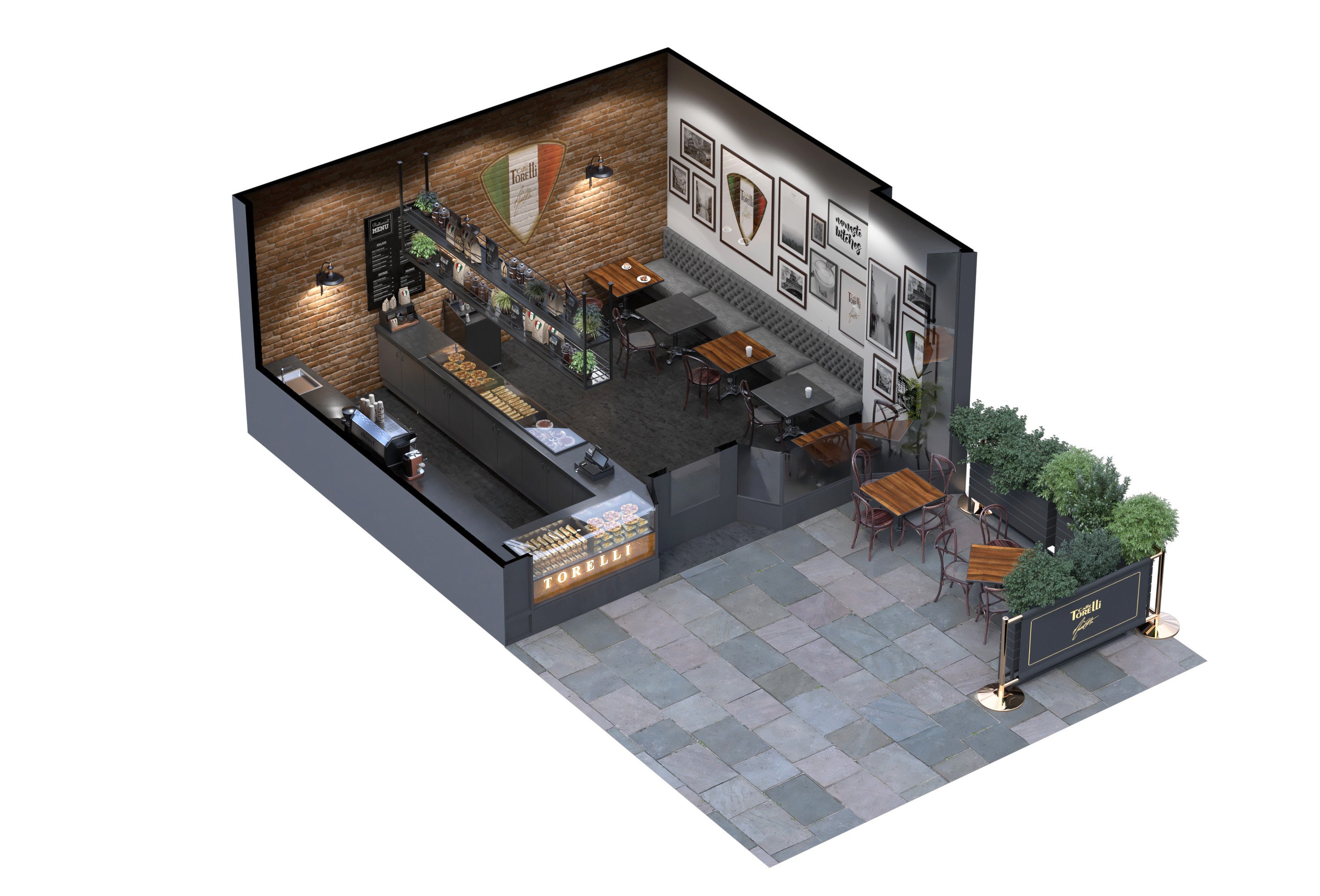 3D External Renders Café Renders 3D Site Map 2d Plan Create - Etsy