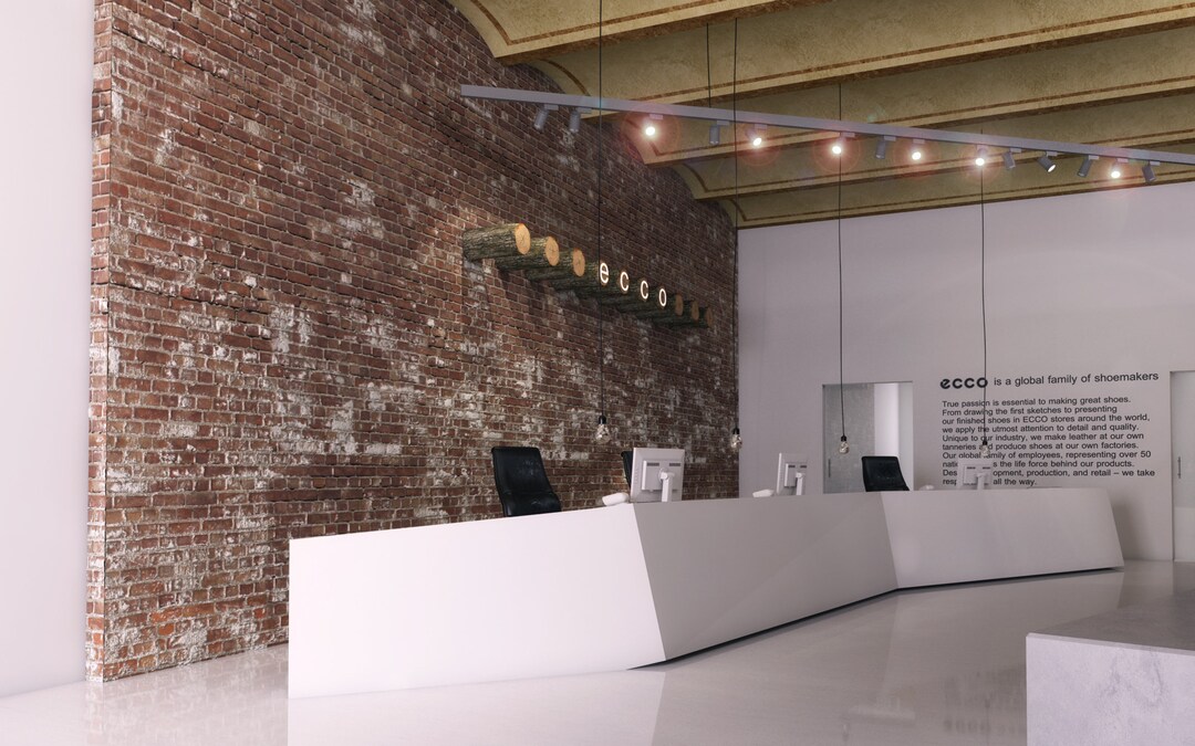 3D Render of Office Reception, Professional Layout Design, 3D Site Map ...