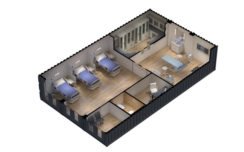Modern 3D Medical Clinic Floor Plan, Professional Layout Design, 3D ...