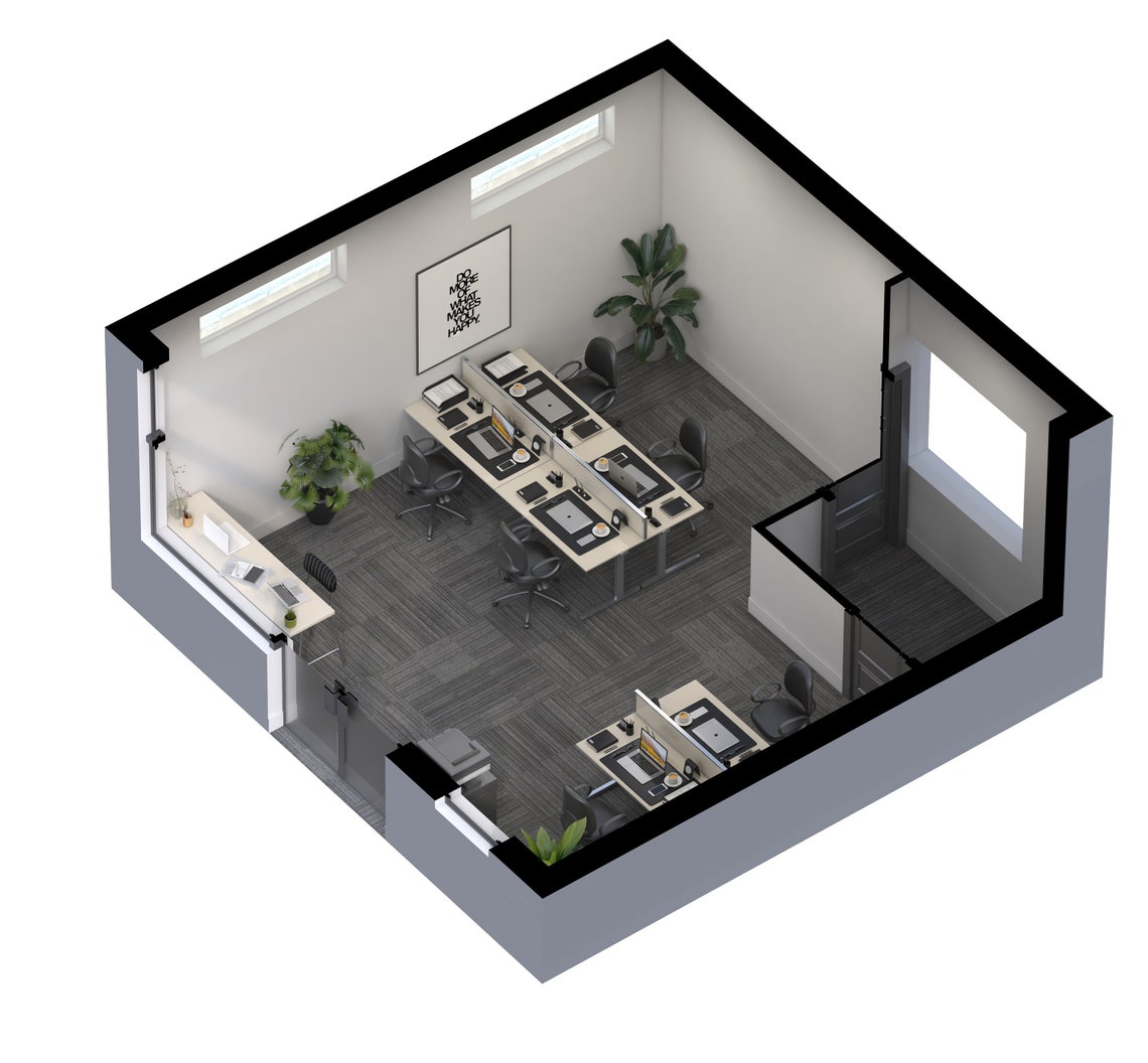 3D External Renders of Co Working Space, 3D Site Map, 2d Plan Create ...