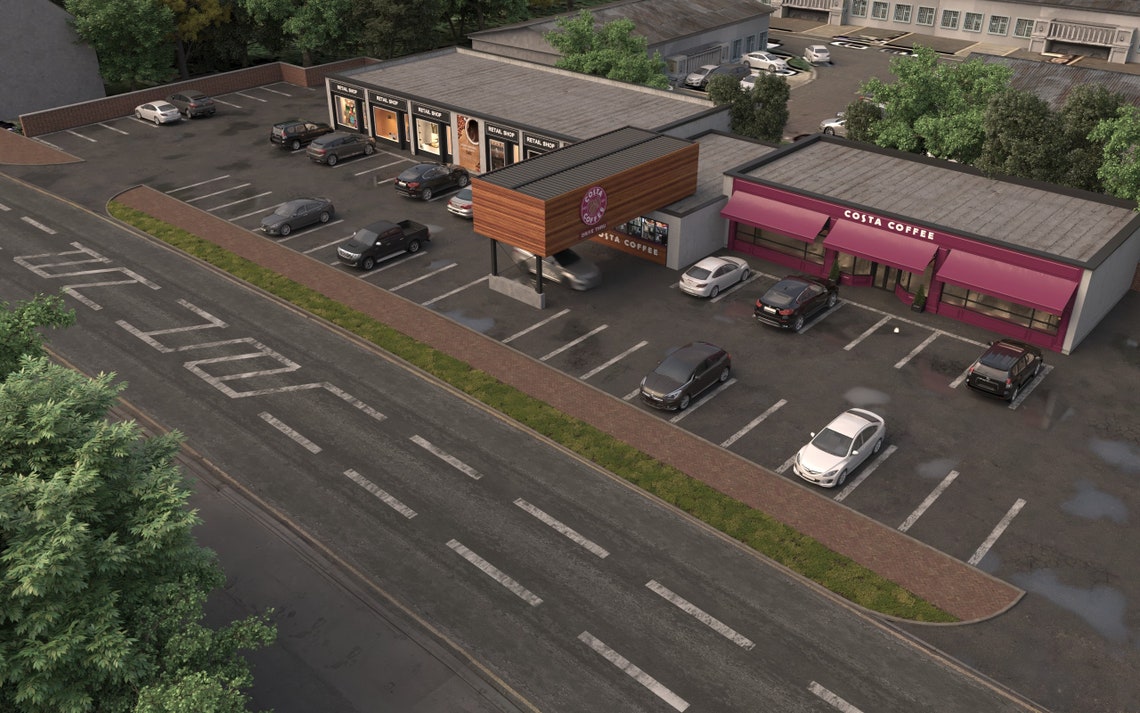 3D External Renders of Drive Thru 3D Site Map 2d Plan Create - Etsy