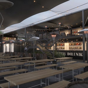 3D External Renders of Outdoor Bar, 3D Site Map, 2d Plan Create From ...