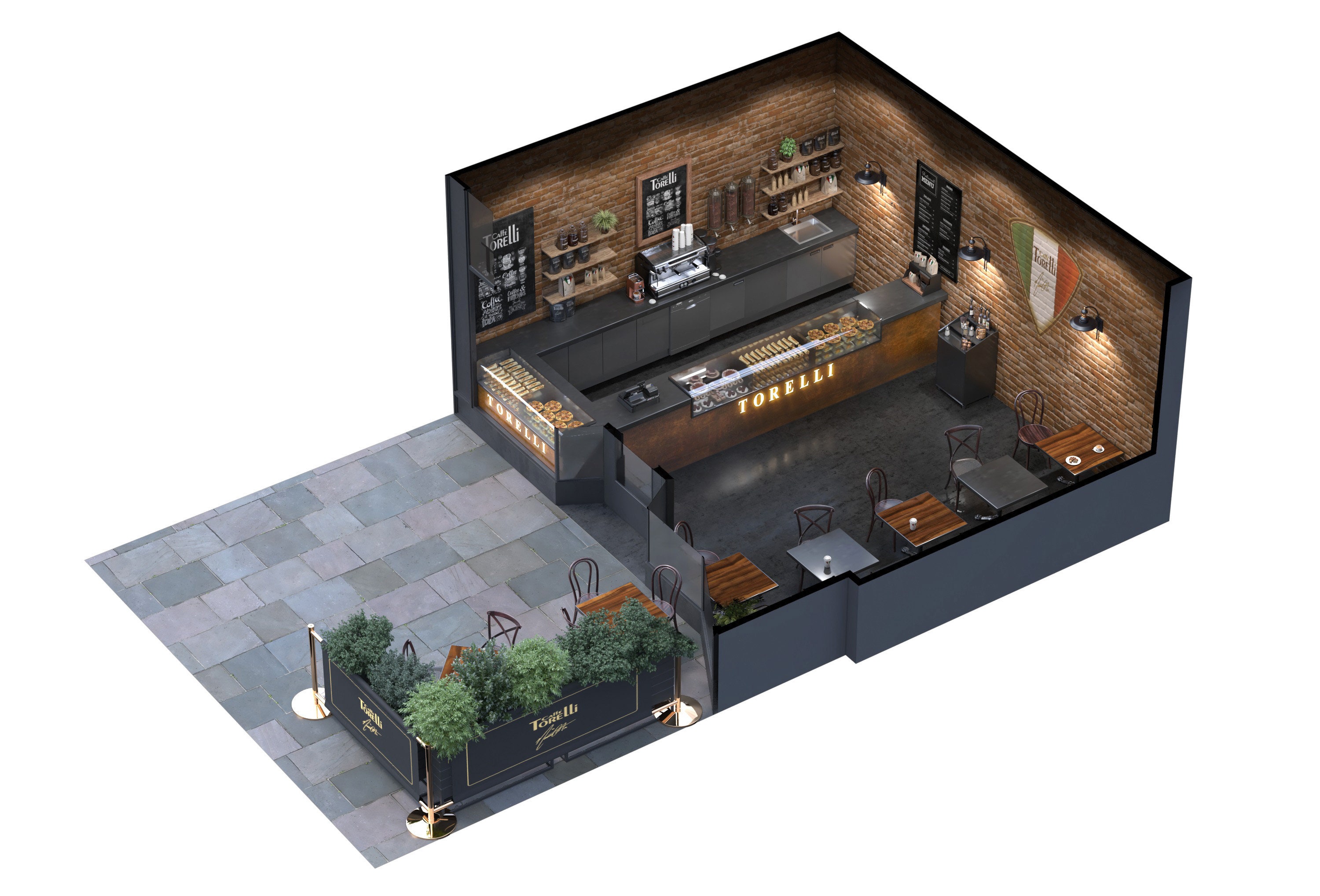 3D External Renders Café Renders, 3D Site Map, 2d Plan Create From ...