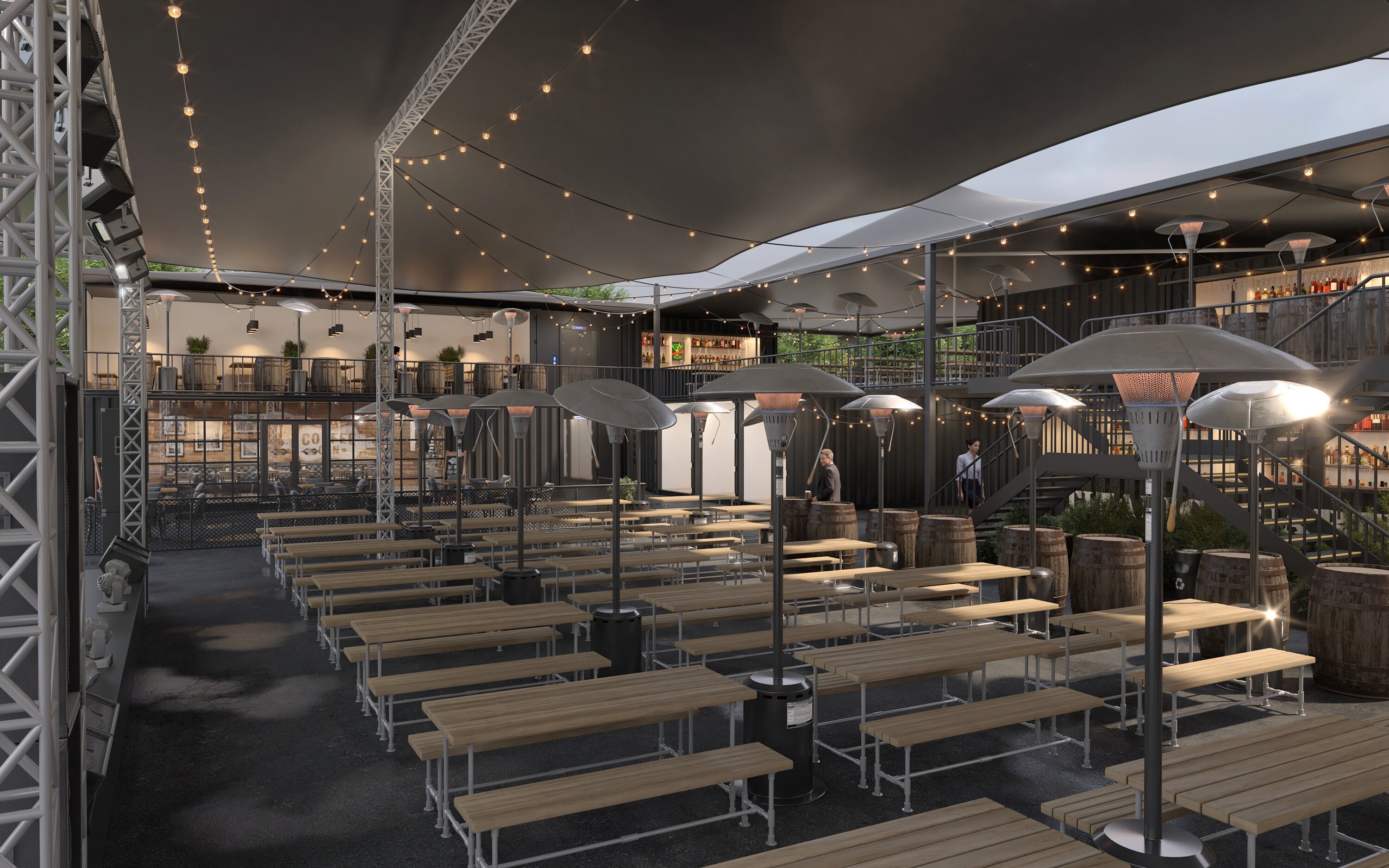 3D External Renders of Outdoor Bar, 3D Site Map, 2d Plan Create From ...