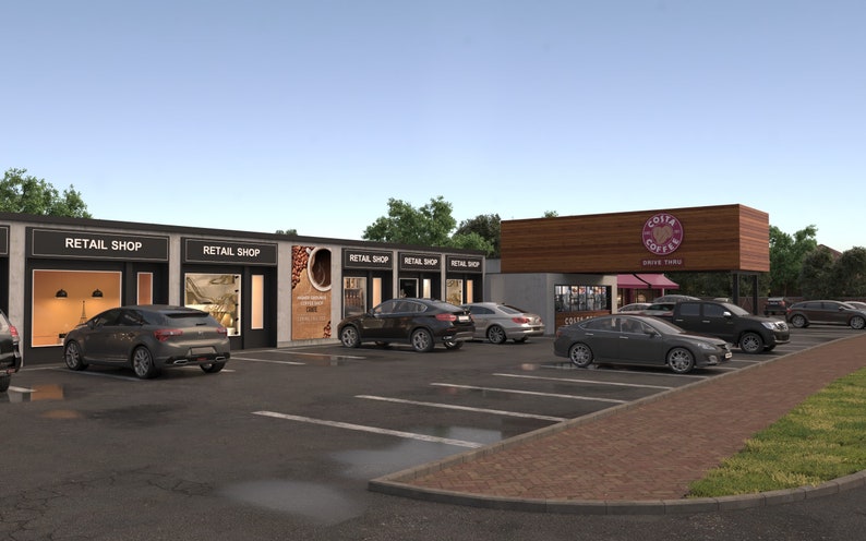 3D External Renders of Drive Thru, 3D Site Map, 2d Plan Create From ...