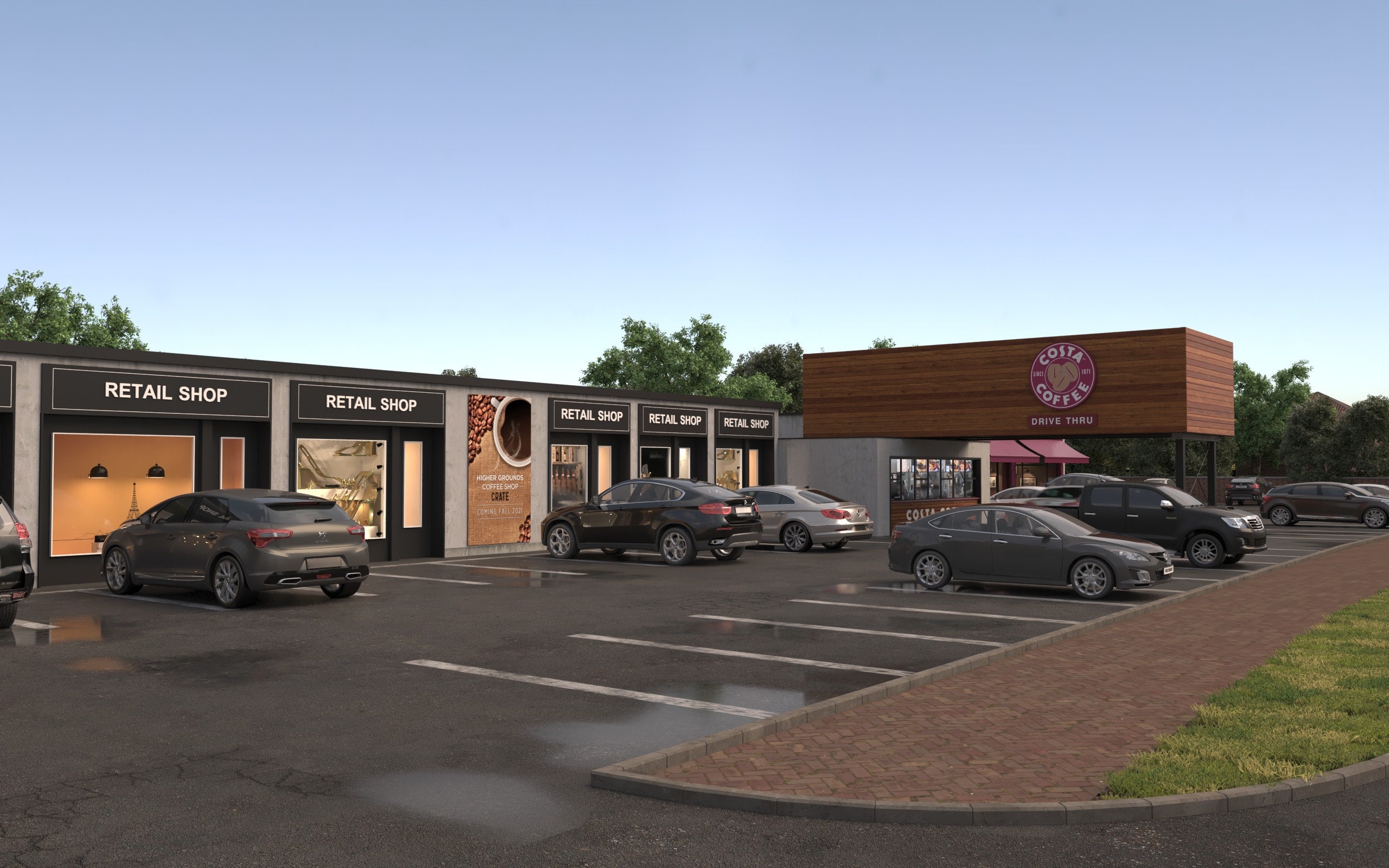 3D External Renders of Drive Thru, 3D Site Map, 2d Plan Create From ...