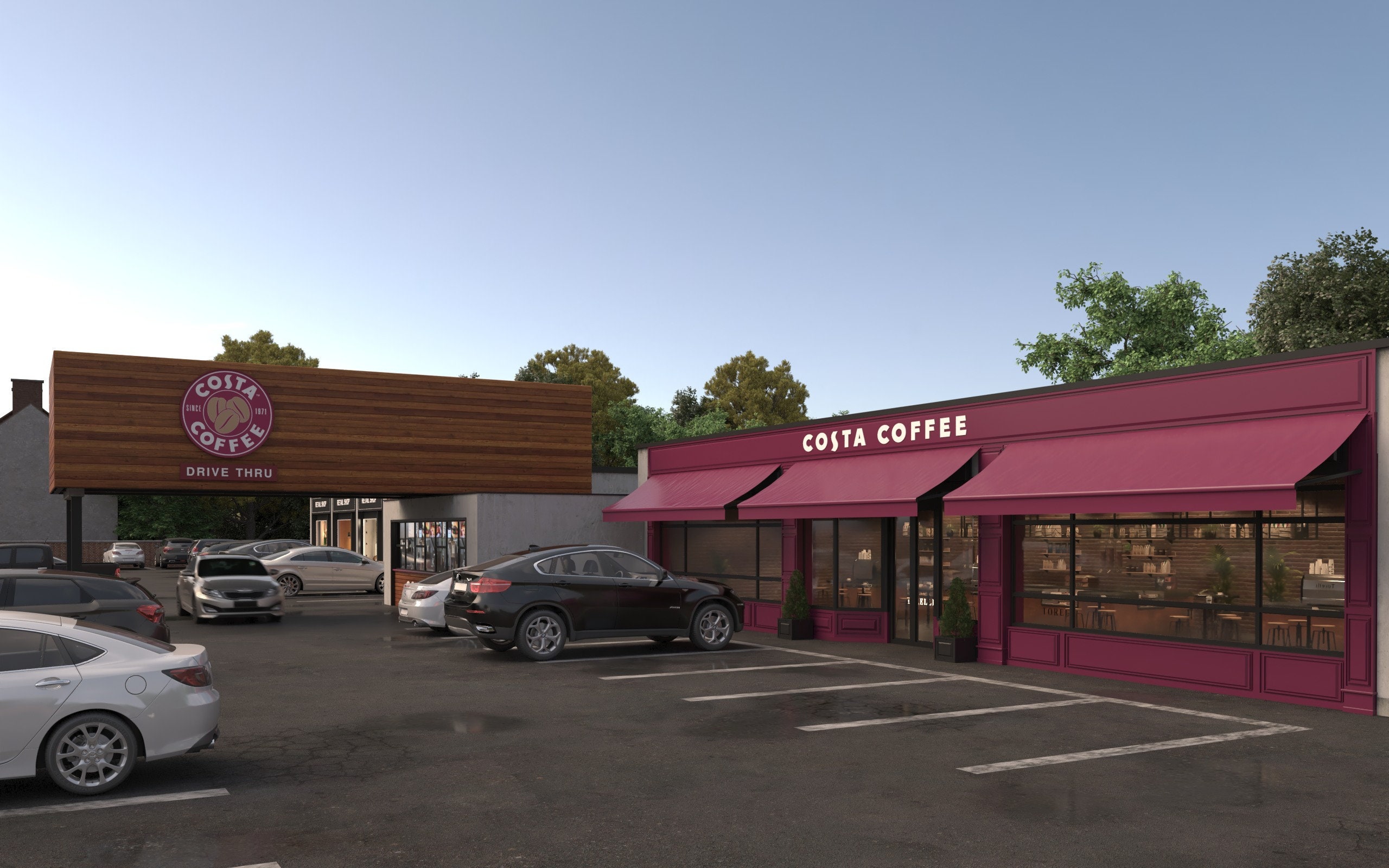 3D External Renders of Drive Thru, 3D Site Map, 2d Plan Create From ...