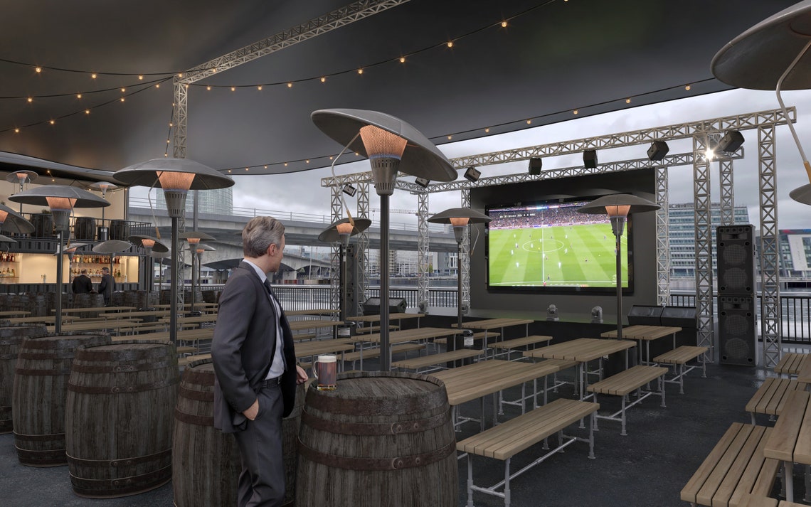 3D External Renders of Outdoor Bar, 3D Site Map, 2d Plan Create From ...